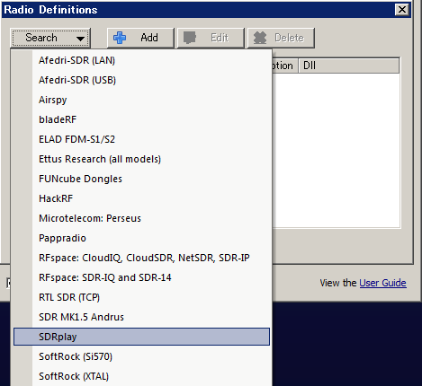 SDR-CONSOLEの初期設定